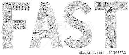 Word FAST for coloring. Vector decorative - Stock Illustration ...