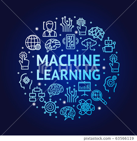 Machine Learning Signs Round Design Template...-插圖素材 [63566119] - PIXTA圖庫