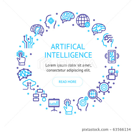Artificial Intelligence Signs Round Design... - Stock Illustration ...