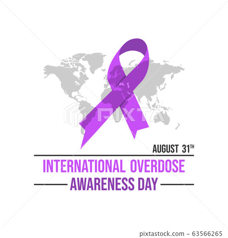 Drug overdose awareness day purple ribbon vector - Stock Illustration ...