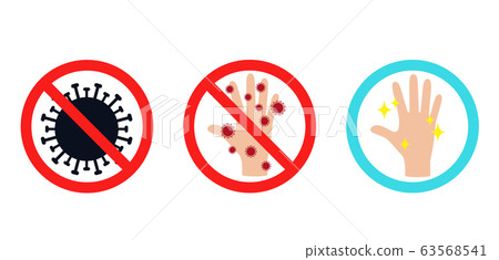 Hand and virus icon set - Stock Illustration [63568541] - PIXTA