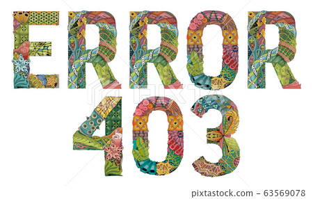 Word ERROR 403. Vector decorative zentangle object - Stock Illustration ...