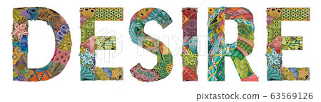 Word DESIRE. Vector zentangle object for - Stock Illustration [63569126 ...