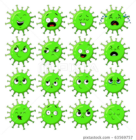 corona virus mascot collection with face - Stock Illustration [63569757 ...