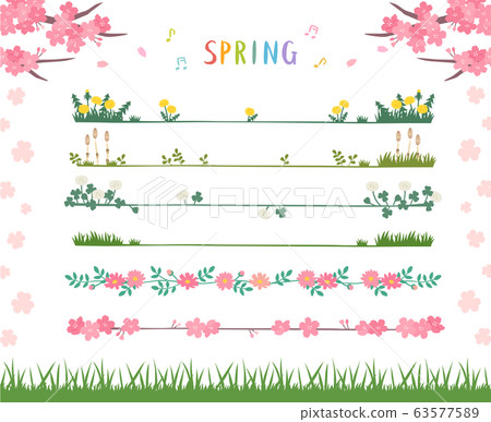 Spring design material set - Stock Illustration [63577589] - PIXTA