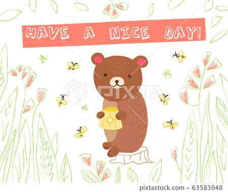 Animal greeting card - Stock Illustration [63583048] - PIXTA