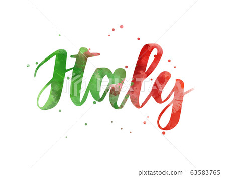 Italy - handwritten lettering - Stock Illustration [63583765] - PIXTA