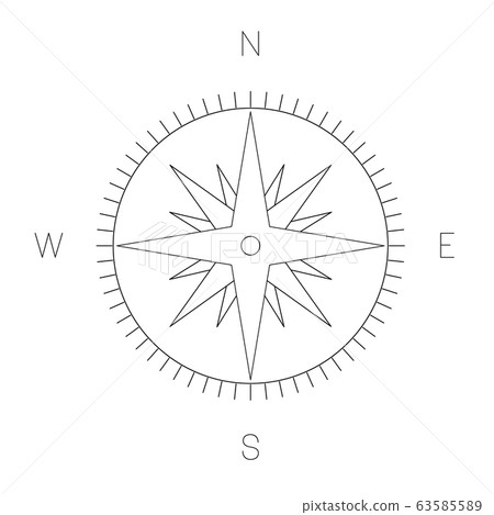 Compass rose - nautical chart. Travel equipment... - Stock Illustration ...