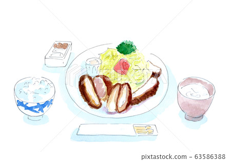 Tonkatsu set menu - Stock Illustration [63586388] - PIXTA