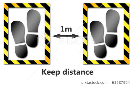 Keep distance, social distancing for 1 meter - Stock Illustration ...