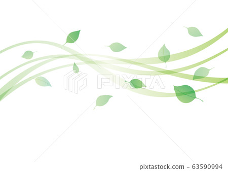 Leaves wave background green - Stock Illustration [63590994] - PIXTA