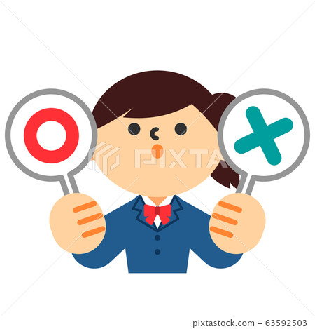 Student, girl, uniform, circle, cross, problem,... - Stock Illustration ...