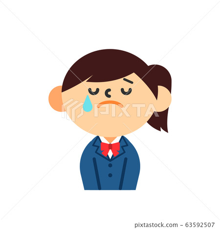 Student girl uniform bowing apology crying - Stock Illustration ...