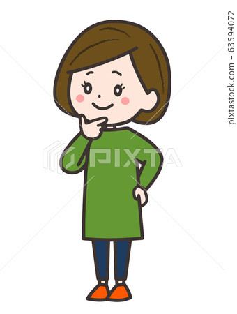 Intriguing woman pose illustration - Stock Illustration [63594072] - PIXTA