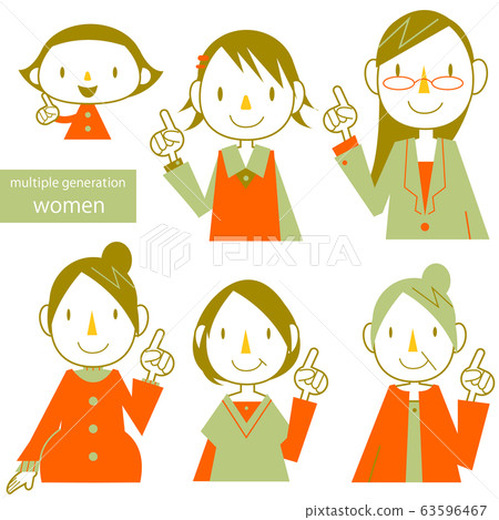 Simple woman icon set - Stock Illustration [63596467] - PIXTA
