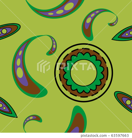 Abstract seamless colourful pattern exotic shapes - Stock Illustration ...