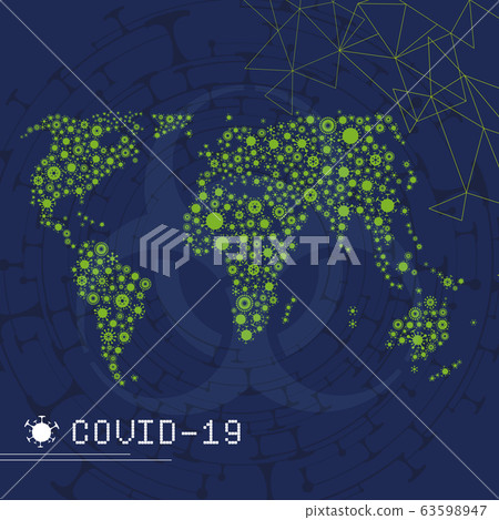 Vector world map free of virus concept - Stock Illustration [63598947 ...