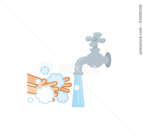 Simple figure washing hands with hand soap - Stock Illustration ...