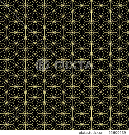 Hemp leaves Japan traditional patterns - Stock Illustration [63609689 ...