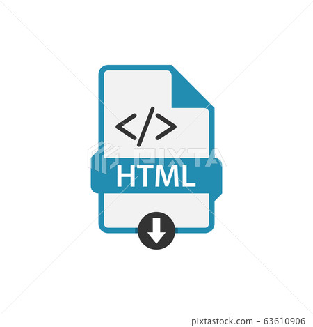 HTML file icon flat design vector - Stock Illustration [63610906] - PIXTA