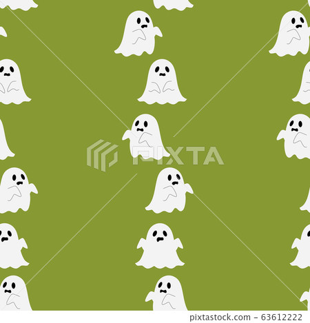 Obake seamless pattern green - Stock Illustration [63612222] - PIXTA