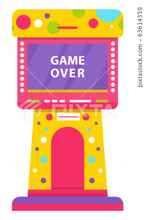 Game Over on Screen of Game Machine Playing Mode - Stock Illustration ...