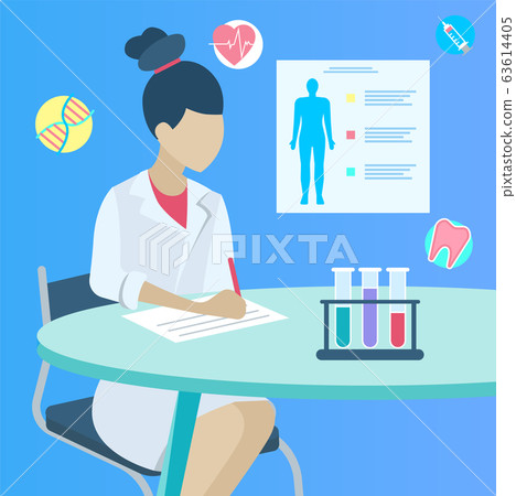 Doctor in Medical Gown in Laboratory Isolated - Stock Illustration ...