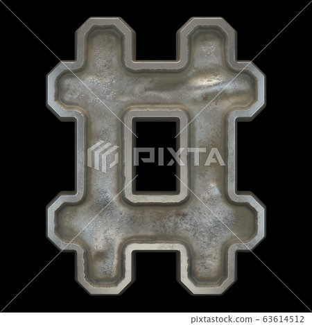 Industrial metal symbol hash on black... - Stock Illustration [63614512 ...