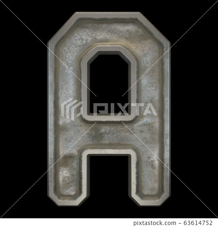 Industrial metal alphabet letter A on black... - Stock Illustration ...