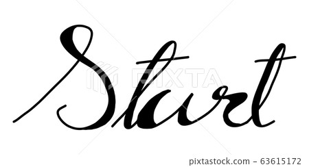 Black hand drawing in word start on white... - Stock Illustration ...