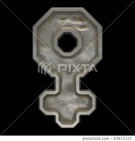 Industrial metal symbol female on black... - Stock Illustration ...