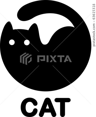 Black cat circle logo - Stock Illustration [63615318] - PIXTA