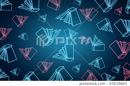 Neon glowing lines, Book concept, Lifeline... - Stock Illustration ...