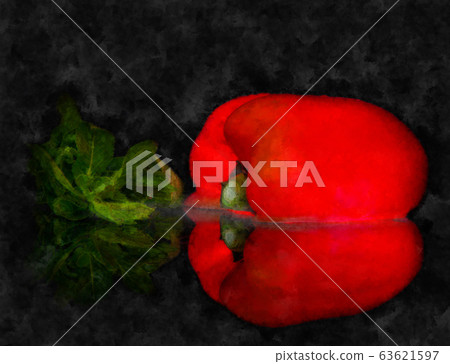 Digital Abstract Painting Of A Capsicum And - Stock Illustration ...