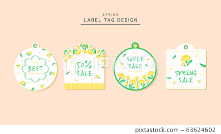 Design Tag Spring Flower Label 9 - Stock Illustration [63624602] - PIXTA