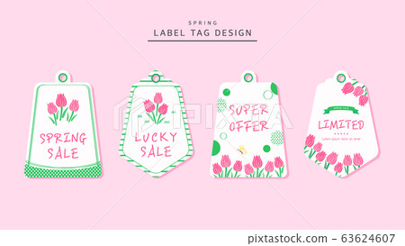 Design Tag Spring Flower Label 7 - Stock Illustration [63624607] - PIXTA