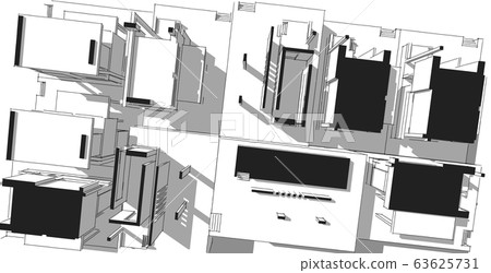 Residential project floor plan, Sketch Freehand - Stock Illustration ...