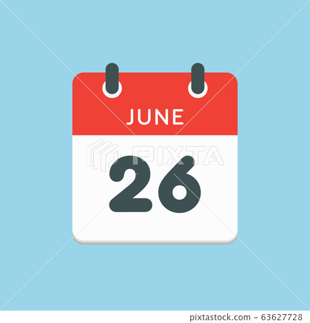 Icon calendar day 26 June, summer days of the year - Stock Illustration ...