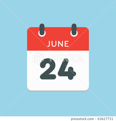 Icon calendar day 24 June, summer days of the year - Stock Illustration ...