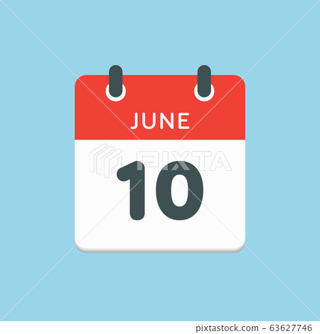 Icon calendar day 10 June, summer days of the year - Stock Illustration ...