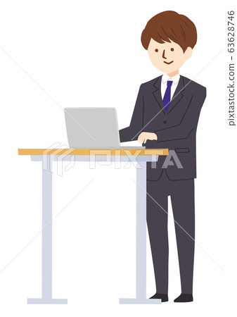 Standing work @ businessman - Stock Illustration [63628746] - PIXTA