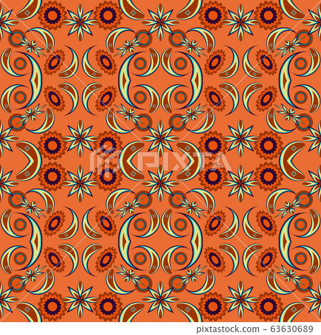Abstract seamless colourful pattern exotic shapes - Stock Illustration ...