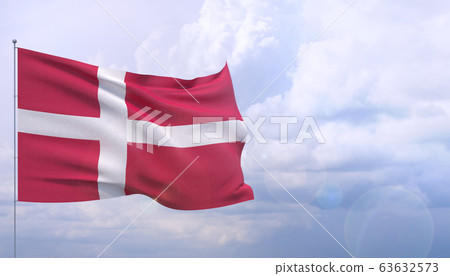 High resolution close-up flag of Denmark. 3D... - Stock Illustration ...