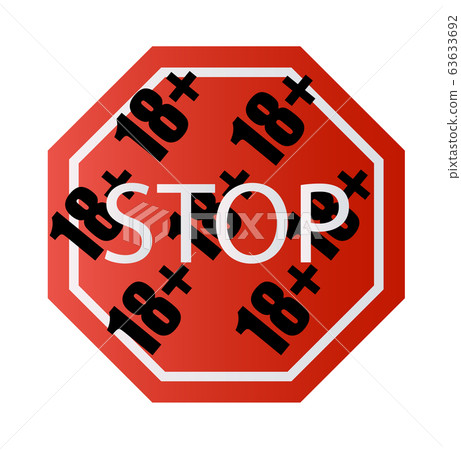 Under 18 years old prohibitory stop sign for... - Stock Illustration ...