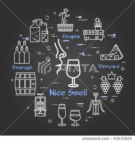 Vector black round banner of Nice Smell concept - Stock Illustration ...
