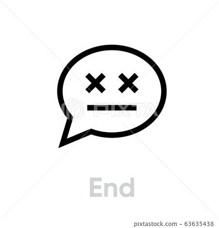End message chat icon. Editable Vector Stroke. - Stock Illustration ...