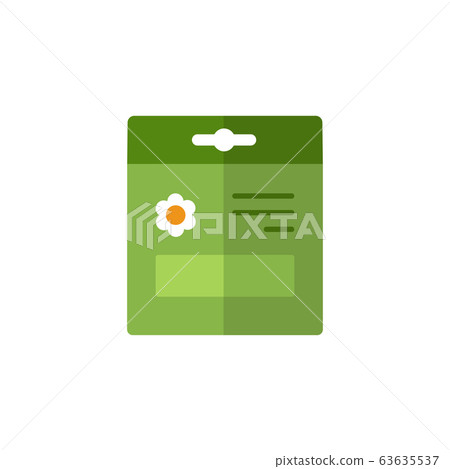 Seed bag. Flat color icon. Gardening vector - Stock Illustration ...