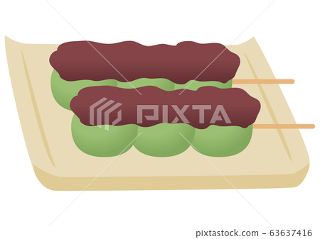 Koshi-an grass dumpling and square plate - Stock Illustration [63637416 ...