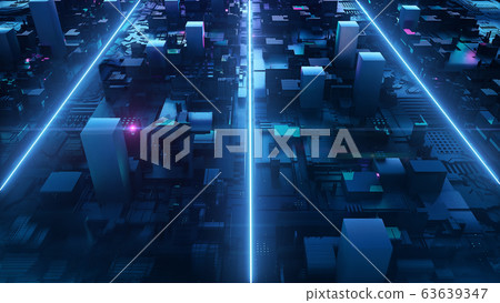 3d render digital boxing neon box background - Stock Illustration ...