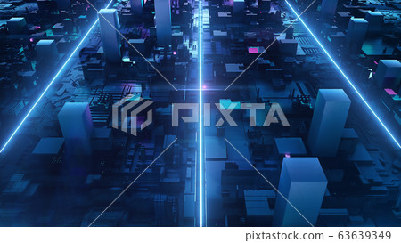 3d render digital boxing neon box background - Stock Illustration ...